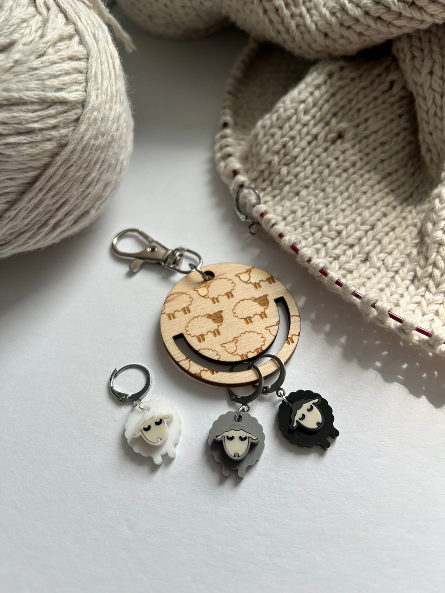 Sleepy sheep stitch markers – muster.pattern
